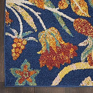 Nourison Allur Modern Navy Multicolor 4' x 6' Area -rug, Easy -cleaning, Non Shedding, Bed Room, Living Room, Dining Room, Kitchen (4x6)