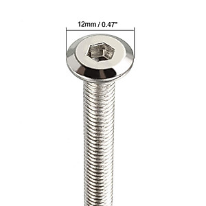 uxcell M6x45mm Furniture Bolts Hex Socket Screws Fastener Carbon Steel 8pcs