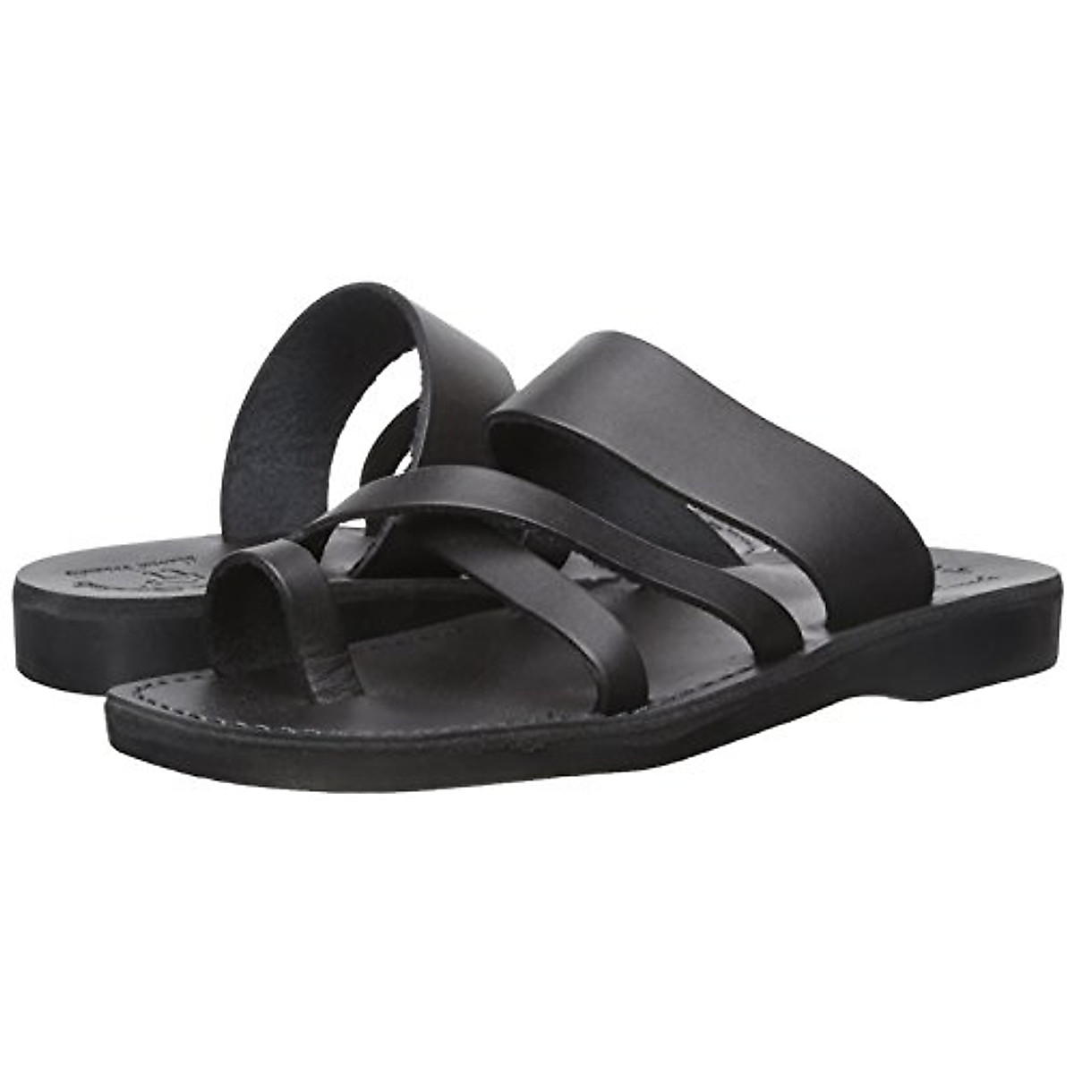 The Good Shepherd - Leather Toe Loop Sandal - Black