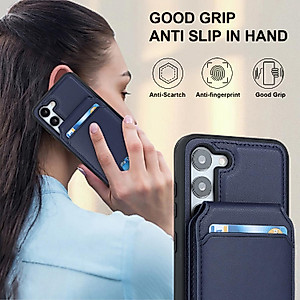 Ｈａｖａｙａ for Samsung Galaxy S23 Plus case Magsafe Compatible Galaxy S23 Plus case with Card Holder for Men and Women Samsung S23+ Plus Detachable Magnetic Wallet Phone case-Blue