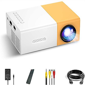 G300 HD LED Projector, Upgrade Home Cinema Projector Support 1080P Displaying, Stylish HD Projector Support HDMI, AV, VGA, USB, for SD Input & 3.5mm Earphone Port, Replace Television