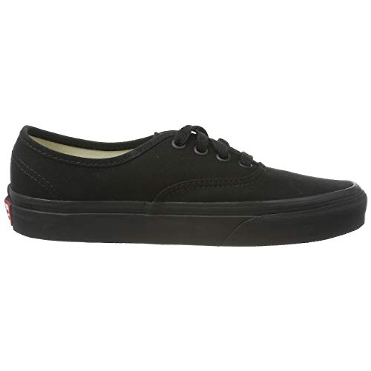 Vans Mens Authentic Canvas Sneakers Lace Up Casual Plimsolls Unisex Shoe - Black/Black - 12