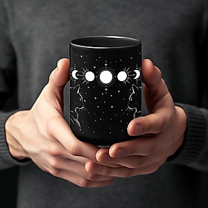 Black Cat Mug 15Oz Cat Coffee Mug Cat Lover Gifts For Women Cat Christmas - Goth Mug Cat Gifts Goth Gifts For Women - Witchy Mug Witchy Gifts For Women - Witchy Gifts For Goths Black Cat Coffee Mug