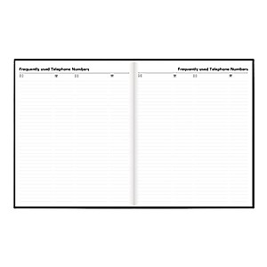 Letts of London Principal Weekly Planner, 12 Months, January to December, 2024, Week-to-View with Appointments, Quarto Size, 10.25" x 8.25", Black (C30YABK-24)