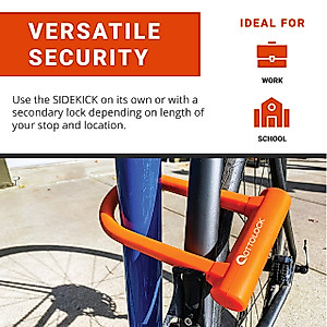 OTTOLOCK Sidekick Compact U-Lock | Lightweight Silicone-Coated Bike Lock (Black)