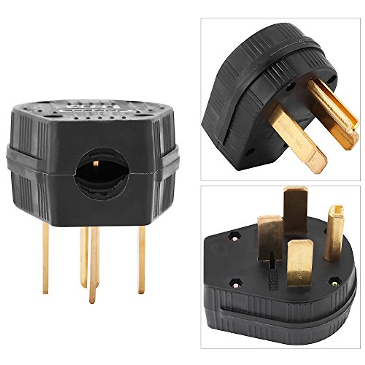 NEMA 14-50P 50A 125/250V Straight Blade Four Pin US Plug Four Holes Plug for Generator Dryer RV