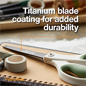 Fiskars All Purpose Scissors (2-Pack) - High Performance and Designed for Comfort and Cutting Sticky Materials - Sharp to Cut, But Soft to Hold - Perfect for Everyday, the Office, and Arts & Crafts