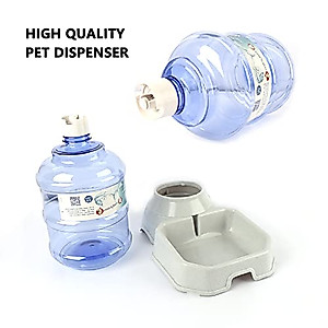 Automatic Dog Cat Water Dispenser,Gravity Multi Pet Drinking Fountain,Set with Pet Bowl for Medium Dog Puppy Kitten, 1 Gallon/ 3.8L Capacity Not for Large Pets (Waterer)