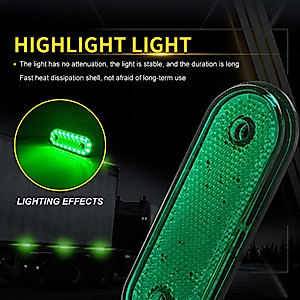 Led Truck Side Marker Light Surface Mount, 10PCS Green Sealed Trailer Led Side Marker Clearance Lights 12-24V Side Marker Indicator Lights IP68 Waterproof for Trailer Truck Boat Deck RV Camper