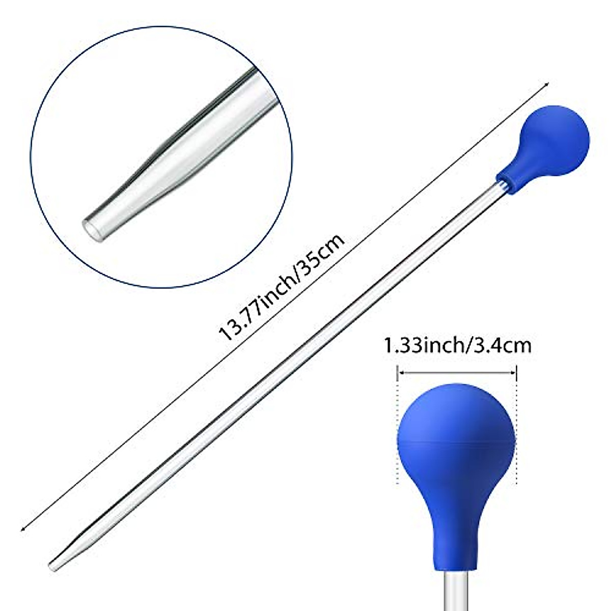 Boao 2 Pieces Long Pipette for Fish Tank Coral Food Feeder Long Syringe Reef Coral Food Spot Feeder Tube for Reef Aquatic Plant Spider Snake Lizard