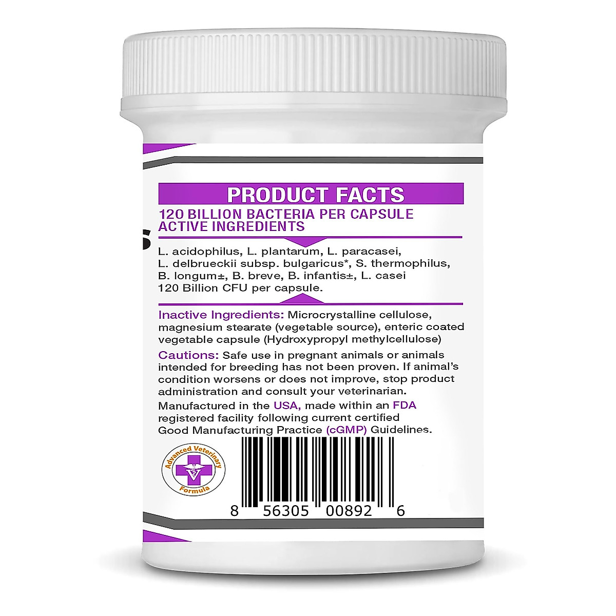 Vetbiome + High Potency Probiotics for Pets (40 Capsules) Made in U.S.A - NO Refrigeration Required !! (40 Caps (1 Pack))