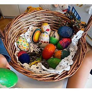 efo Wooden Eggs for Arts and Crafts or Easter Decorations - Easter Gift Idea - Great for Easter Basket Egg Hunt or Home Decor - Unpainted Eggs Set of 10