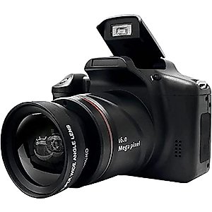 Digital Camera, 16MP SLR Camera Long Focus HD Digital Camera, 2.4 Inch LCD Screen 16X Digital Zoom Anti-Shake Video Camera, Anti-Shake Camera, Small Camera with Wide-Angle Lens for Beginners #B