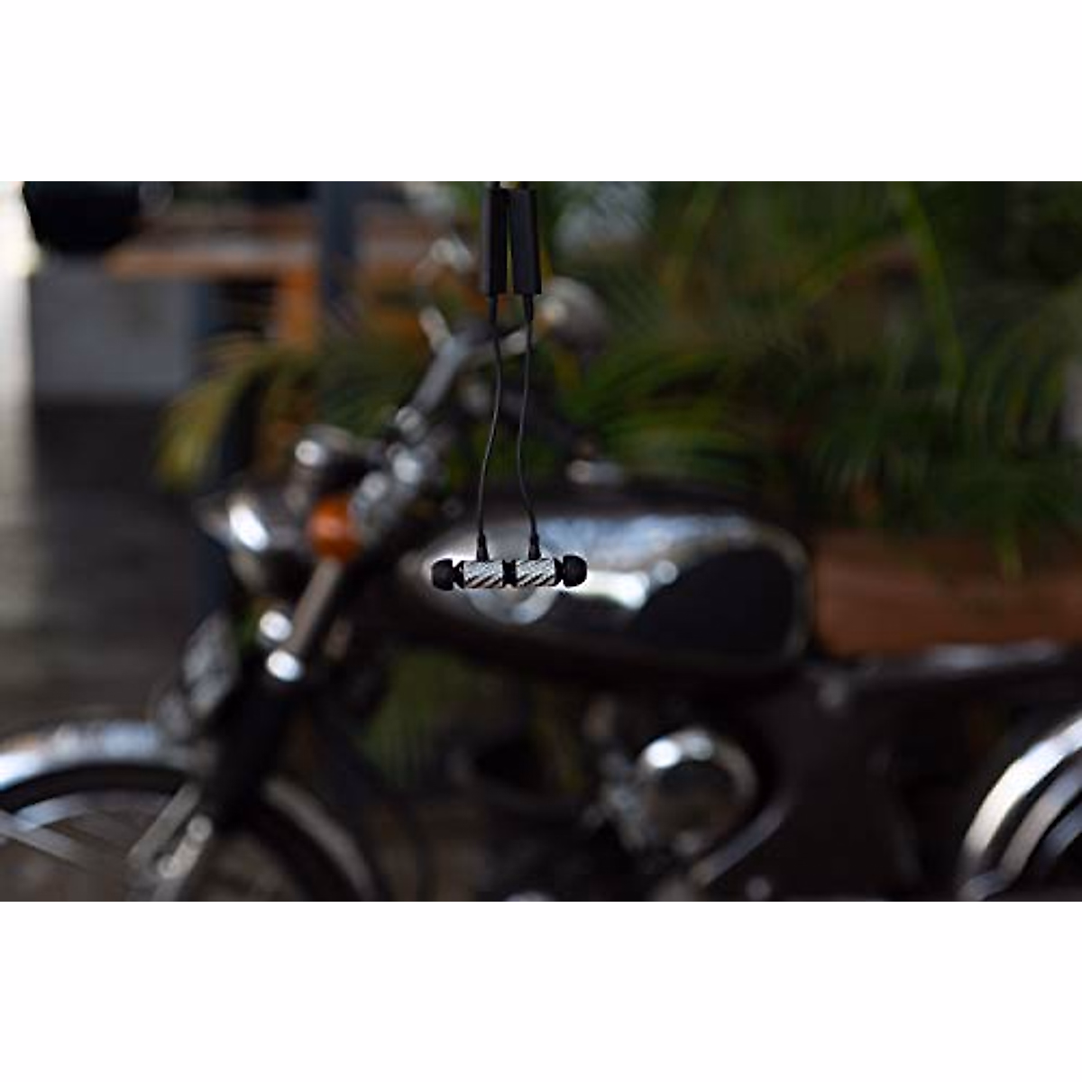 Reveal Bluetooth Earbuds - Magnetic, Wear on-The-go, Necklace Style Headphones Shop - Stylish Wireless Metallic in Ear Earphones Headset w/Microphone & Volume Control (Silver Metal Carbon Fiber)