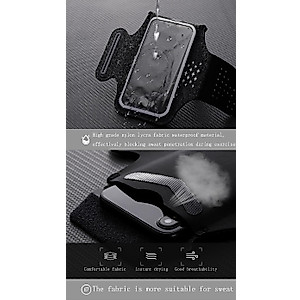 MCZTO Sport Running Exercise Gym Case,Fingerprint Sensor Access Supported,Water Resistant and Sweat-Proof iPhone 14 Pro Max/Samsung Galaxy Note 20/10/9/8 Armband (Small Size 5 inches, Black)