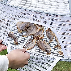 QmjdDymx Herb Drying Rack 3 Layer Hanging Herb Drying Bags Net Collapsible Mesh Sock Drying Rack with Zipper Opening Household Hanging Shelves(White,40x60cm)