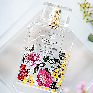 LOLLIA Always in Rose Eau de Parfum, 3.4 fl. oz. - Rose & Hibiscus – Beautifully Captivating Perfume, Women’s Perfume, Eau de Parfum Spray for Women, Women’s Fragrance