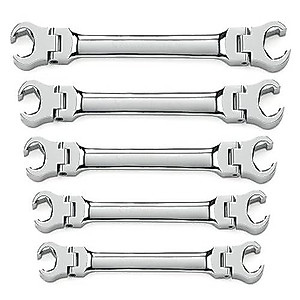 GEARWRENCH 5 Pc. Flex Head Flare Nut Wrench Set, SAE - 81910