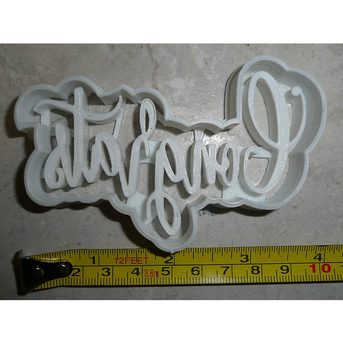 CONGRATS CONGRATULATIONS WORD FANCY WRITING GOOD WISHES COOKIE CUTTER MADE IN USA PR2515