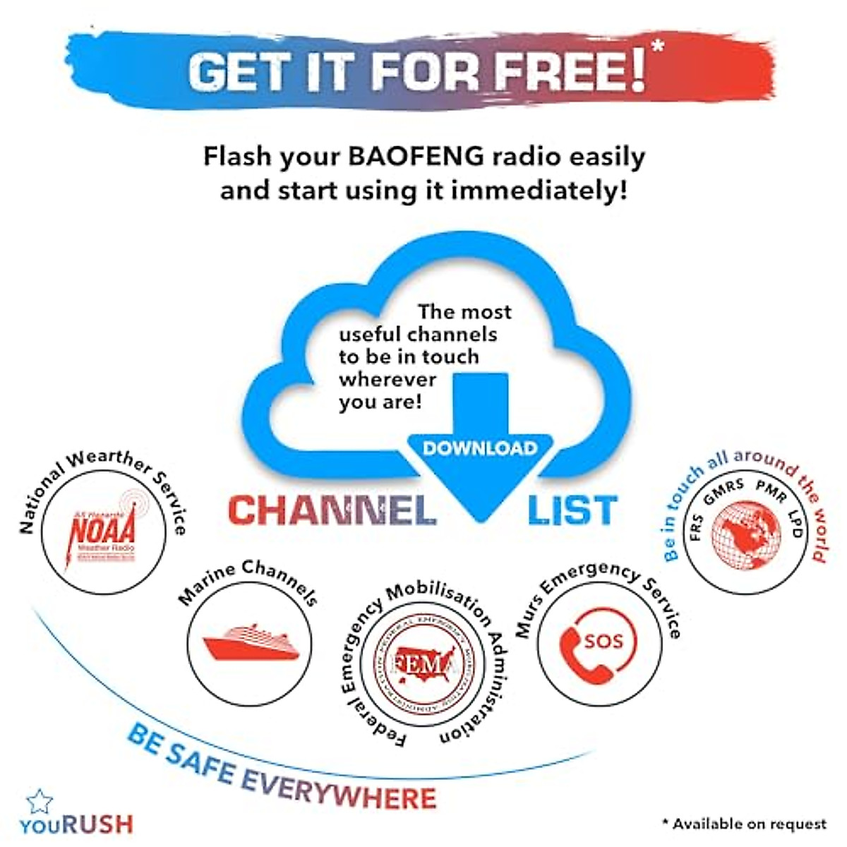 youRUSH UV-5RUSH Iron Advanced BAOFENG UV-5R 8W Tri-power Dual Band Two-Way Radio VHF UHF with Extended BL-5 2800mAh Battery CHIRP Programmable Handheld Radio Baofeng