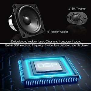 Home CD Stereo Shelf System - 30W Compact Micro Stereo System with CD Player, Bluetooth, FM Radio, Aux-in, USB Playback, 2-Way Music Crisp-Sound, DSP-Tech, Remote Control
