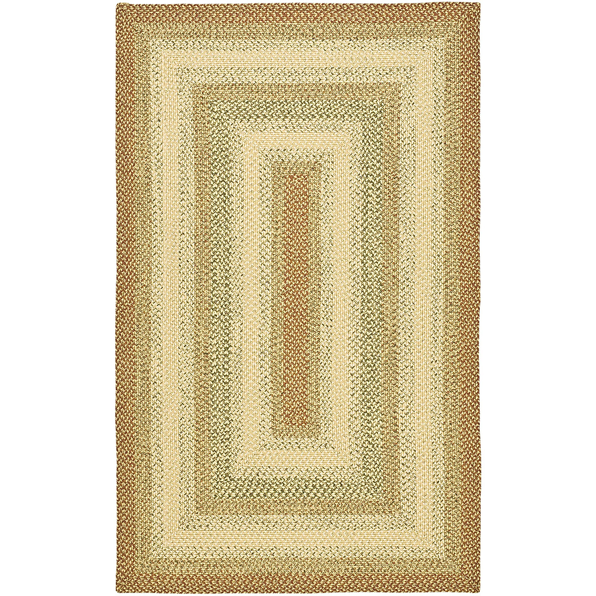 SAFAVIEH Braided Collection 4' x 6' Rust / Multi BRD303A Handmade Country Cottage Reversible Area Rug