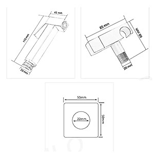 MINJING Handheld Bidet Sprayer, Bathroom Toilet Concealed Single Cold Bidet Spray Set, Square Design Bathroom Bidet Faucet, Solid Brass Shower Douche Kit for Personal Hygiene,Rose Gold