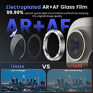 Tensea for iPhone 16 Pro Max/16 Pro/15 Pro Max/15 Pro/12 Pro Max Camera Lens Protector, Metal Aluminum Alloy Tempered Glass Cover Camera Screen Protector Accessories, Case Friendly