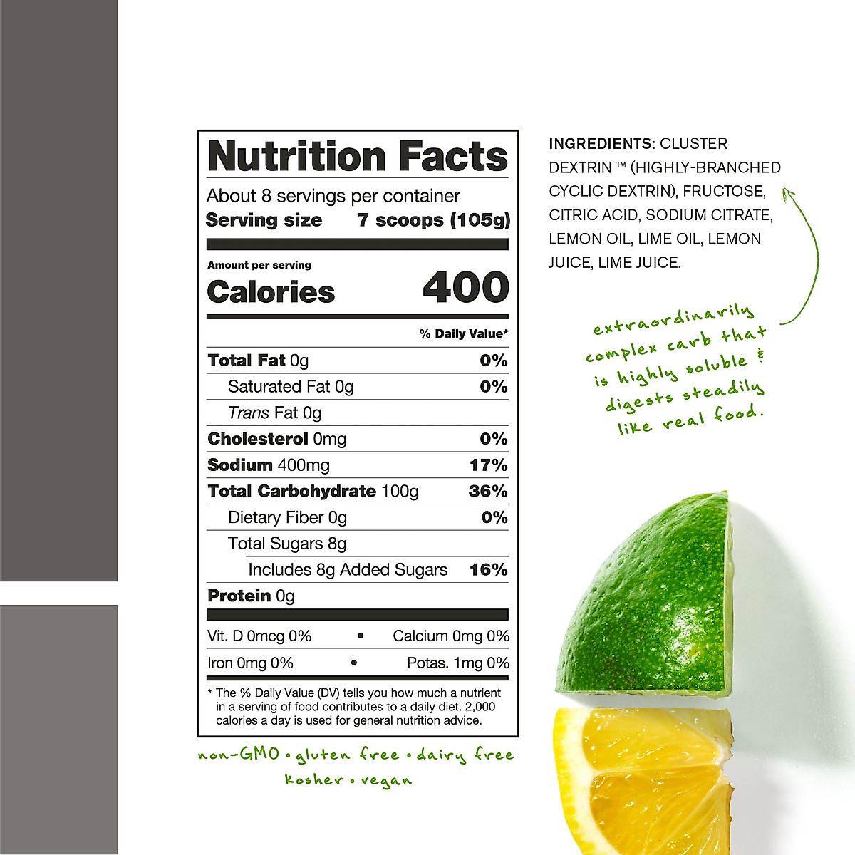 Skratch Labs Super High-Carb Hydration Powder | Carbohydrate Powder with Cluster Dextrin and Electrolytes | Endurance Energy Drink | Lemon + Lime (840 Grams) | Non-GMO, Gluten Free, Vegan, Kosher