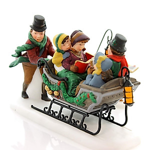 Department 56 Dickens A Christmas Carol Caroling with Crachit Family 56.58396 Porcelain, Village Accessory