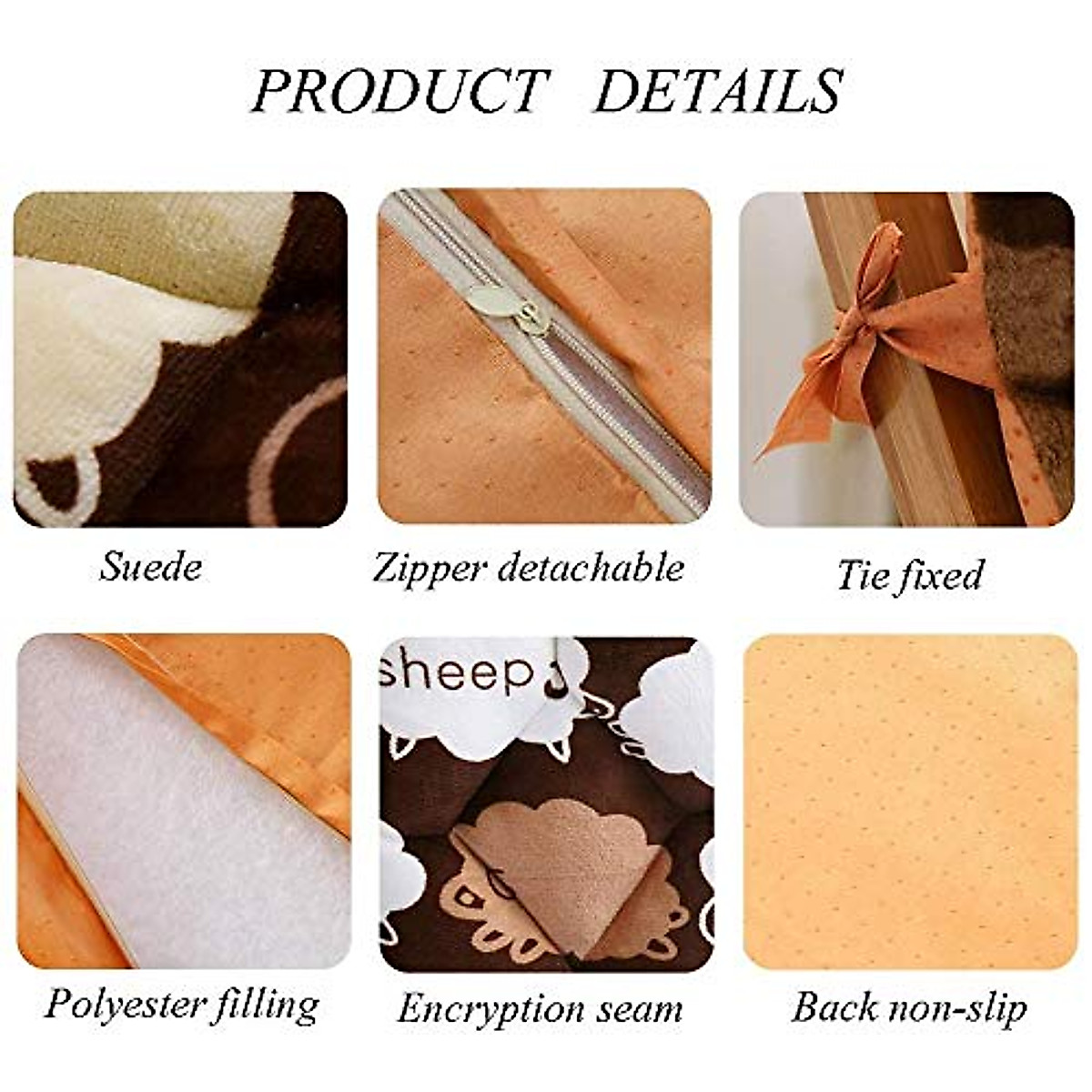 TYHZ Chair Cushion Rocking Chair Cushion,Thicken Folding One-Piece Wicker Chair Seat Pad,not-Slip Detachable Washable Swivel Rocker Chair Mat Chair Pad (Color : E, Size : 48x120cm(19x47inch))