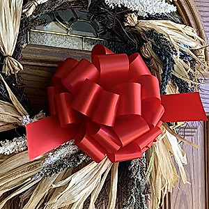 Large Red Ribbon Pull Bows - 9" Wide, Set of 6, Memorial Day, 4th of July, Christmas, Big Gift Bows, Gift Basket, Presents, Wreath, Swag, Fundraiser, Decoration, Office, Valentine's Day
