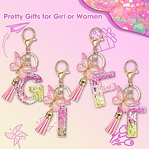 GIFTOXO Letter Keychains for Women and Girls, Key Chains for Car Keys, Cute & Pink Keychain Accessories for Backpack, Wallet-A