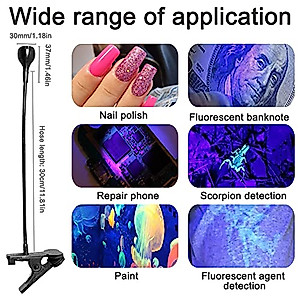3W UV LED Desk Light,Flexible Gooseneck and Clamp Mini Desk Light with Switch,Portable Glue Curing Lamp Light for Mobile Repair Black