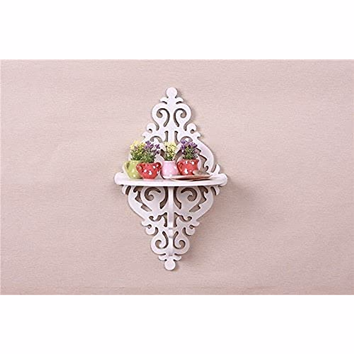 hadaaya White Wall Mounted Decorative Floating Shelves for Living Room Bedroom, Office, Home Decor