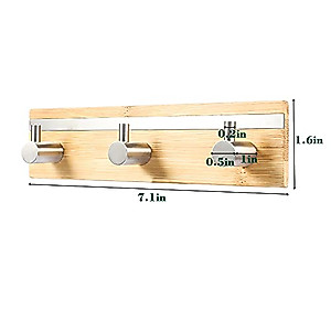 Picowe Key Holder Wall Key Rack Adhesive Bamboo Key Hooks Key Hanger Key Organizer for Wall for Kitchen Bathroom Mudroom Hallway Entryway