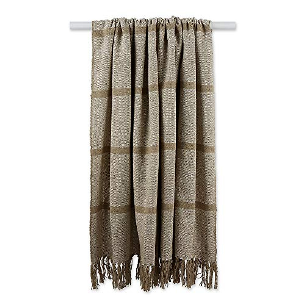 DII Stone Stripe Homespun Throw, 50x60 with 2.5" Fringe