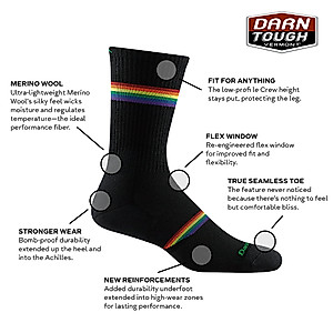 Darn Tough Vermont Prism Crew Lightweight with Cushion White LG (US 10-12)