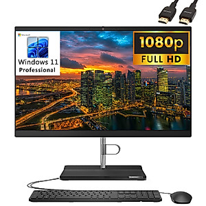Lenovo V50a 24 AIO 23.8" FHD Business All-in-One Desktop Computer, Intel Core i3-10100T (Beat i5-8300H), 32GB DDR4 RAM, 1TB PCIe SSD, DVDRW, WiFi, Bluetooth 5.0, Keyboard and Mouse, Windows 11 Pro