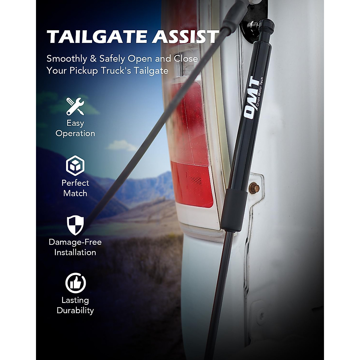 Orion Motor Tech Truck Tailgate Assist, Pickup Tailgate Lift Assist Kit, Pickup Tailgate Shock Compatible with 2004 2005 2006 2007 2008 2009 2010 2011 2012 2013 2014 Ford F-150 and Lincoln Mark LT