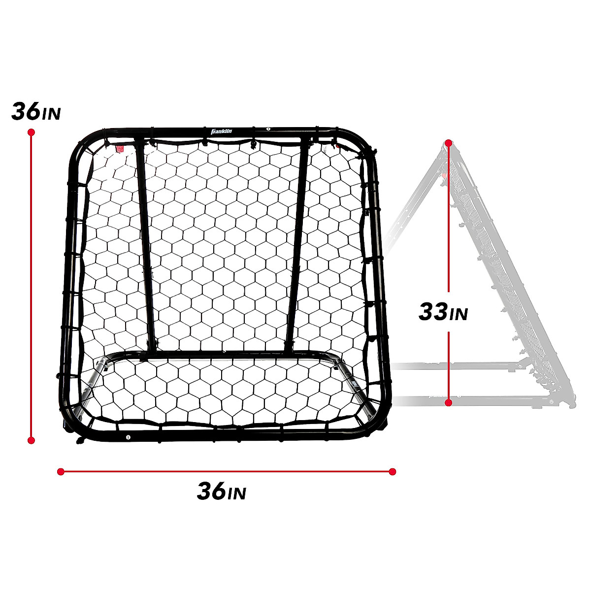 Franklin Sports Basketball Pass Back Rebounder Net - Multi-Sport Training Rebound Screen - Perfect for Passing and Shooting Practice - 3' x 3', Black (92499X)