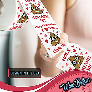 30th Birthday Decorations or Gifts for Women, Men, Him & Her, 30th Birthday Party Favors, Toilet Paper