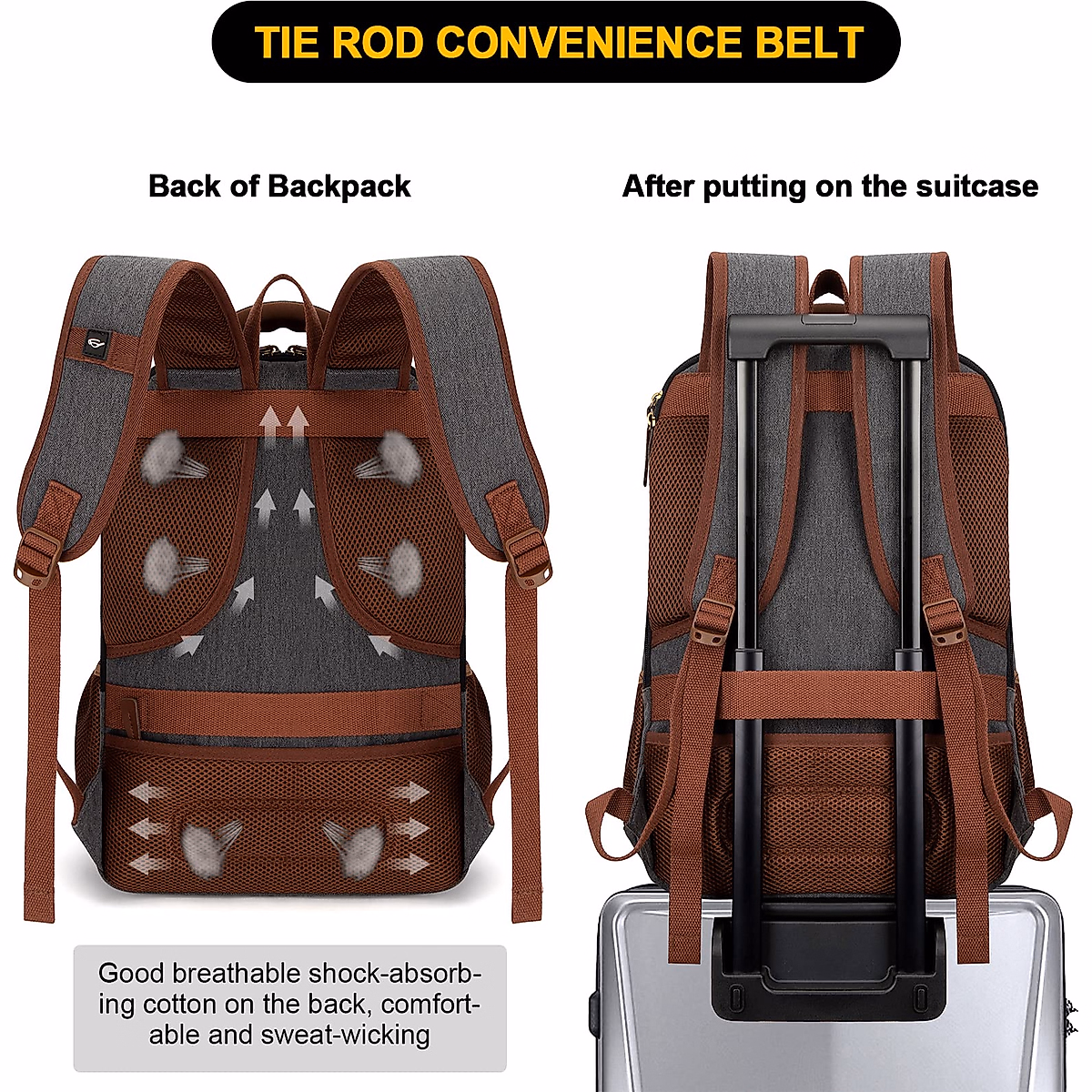 Tzowla Canvas Laptop Backpack, Bag for Men Women,School Travel College Work Rucksack Fits 15.6 Inch Laptop, Bookbag with USB Charging Port