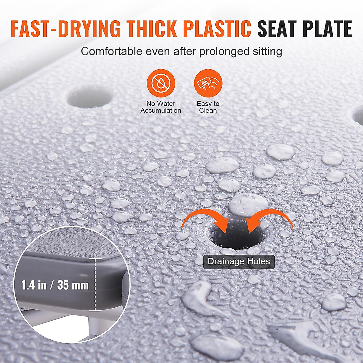 VEVOR Tub Transfer Bench for Bathtub, Adjustable Shower Seats for Adults, Lightweight Shower Bench for Elderly and Disabled, Non-Slip Bath Seats with Armrest and Reversible Backrest, 400lbs Capacity