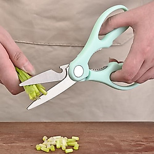 Kitchen Knife Set Non Stick Knives with Wood Storage, Serrated Steak Knife, Chef Knife, Scissors with Sharpener, 15Pcs Ultra-Sharp Cutlery Block Sets for Home & Pro Use Best Gift (Teal)