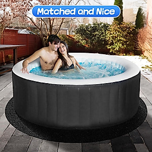 Beeplove 79" Dia. Hot Tub Mat, Non-Slip & Wear Resistance Protector Pad for Inflatable Hot Tub Above Ground Pool, Absorbent Spa Pool Flooring Mat, Outdoor Indoor Portable Hot Tub Accessories