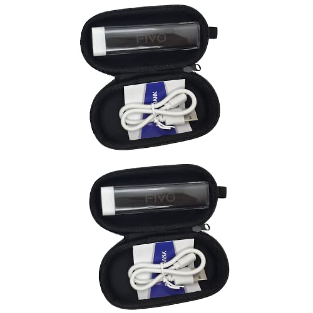 FIVO Portable Charger Power Bank 2600mAh Battery Pack 5V 2A with USB Cable, Carrying Hard case and Hook for iPhone, Samsung Galaxy and More (1 Pack)