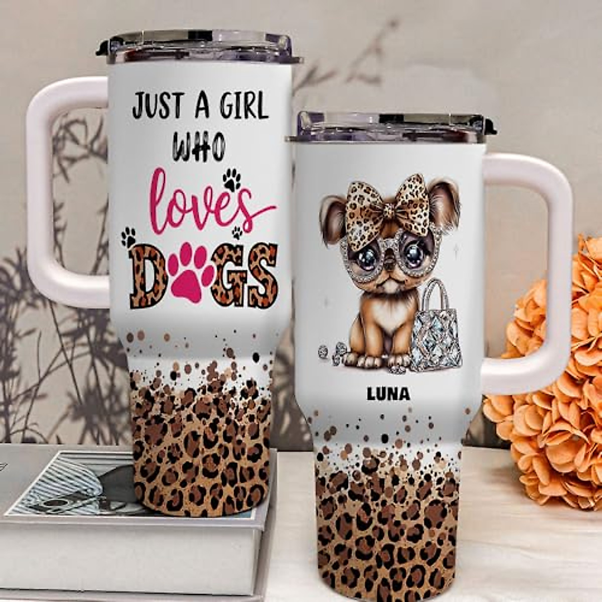 Personalized Dog Tumbler with Central Asian Shepherd Dog’s Name – Custom Travel Coffee Cup 40oz, Travel Coffee Cup, Gift for Mother's day, Father's day, Christmas fN9xUl