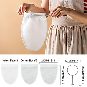 FATCAT Nut Milk Bag Strainer with Stand, Strainers Fine Mesh Bags, Jelly strainer, Reusable Cheese Cloth Bag for Straining for Filter Juices, NutMilk, Cheese, Honey, Butter, S