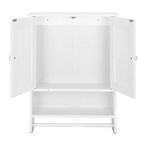 Guangshuohui Bathroom Wall Cabinet, Wooden Hanging Storage Cabinet with 2 Doors & Shelves, Multipurpose Storage Cabinet for Bathroom Kitchen Living Room, Wall Mounted Bathroom Medicine Cabinet